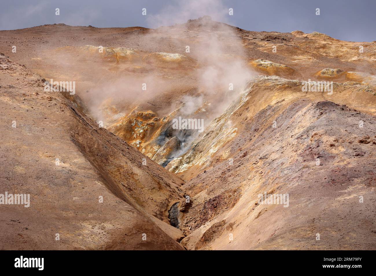 Myvatn geothermal area with its numerous hot springs in the Krafla ...