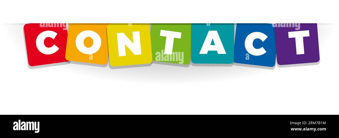 The word Contact. Vector banner with the text colored rainbow Stock ...