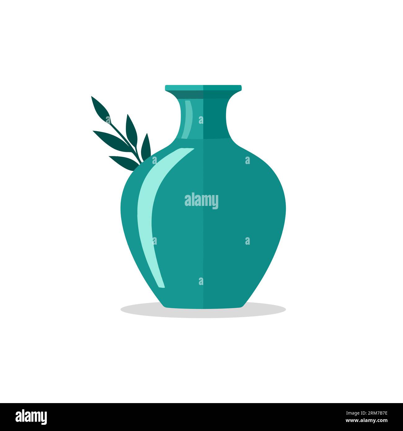 Flat ceramic vase. Colored ceramic vase isolated on white. Vector ...