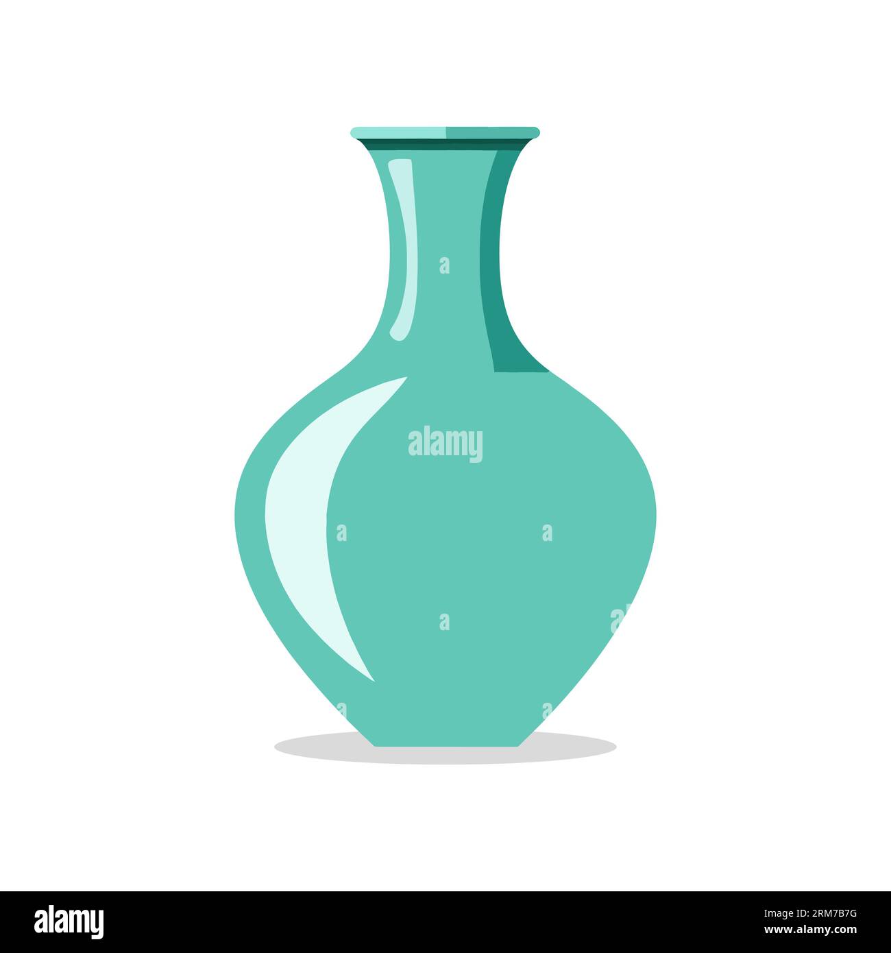 Flat ceramic vase. Colored ceramic vase isolated on white. Vector illustration Stock Vector ...