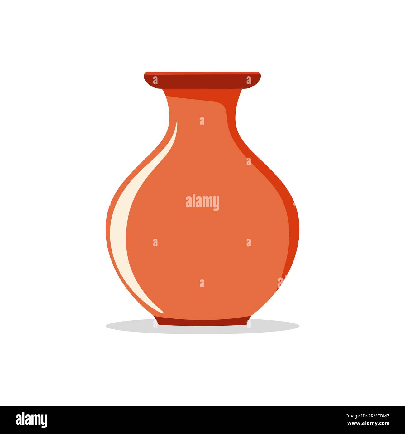Flat ceramic vase. Colored ceramic vase isolated on white. Vector ...