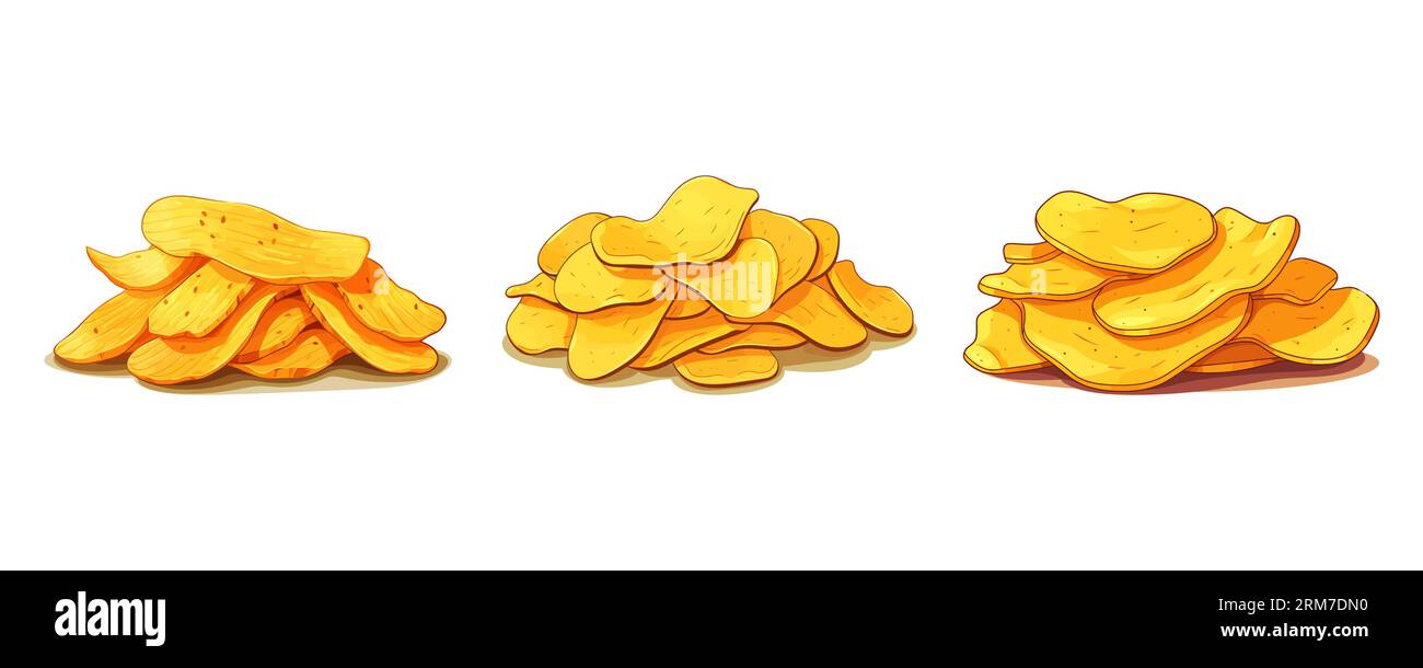 Potato Chips Collection Vector Illustration Chips Vector Illustration Stock Vector Image And Art