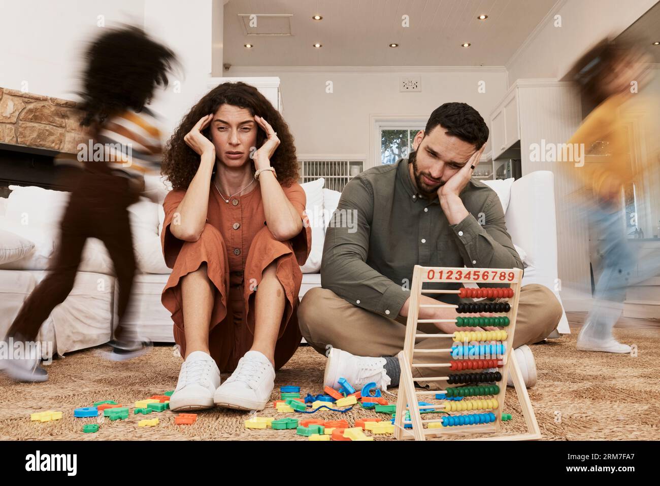 Running home parents stress hi-res stock photography and images - Alamy