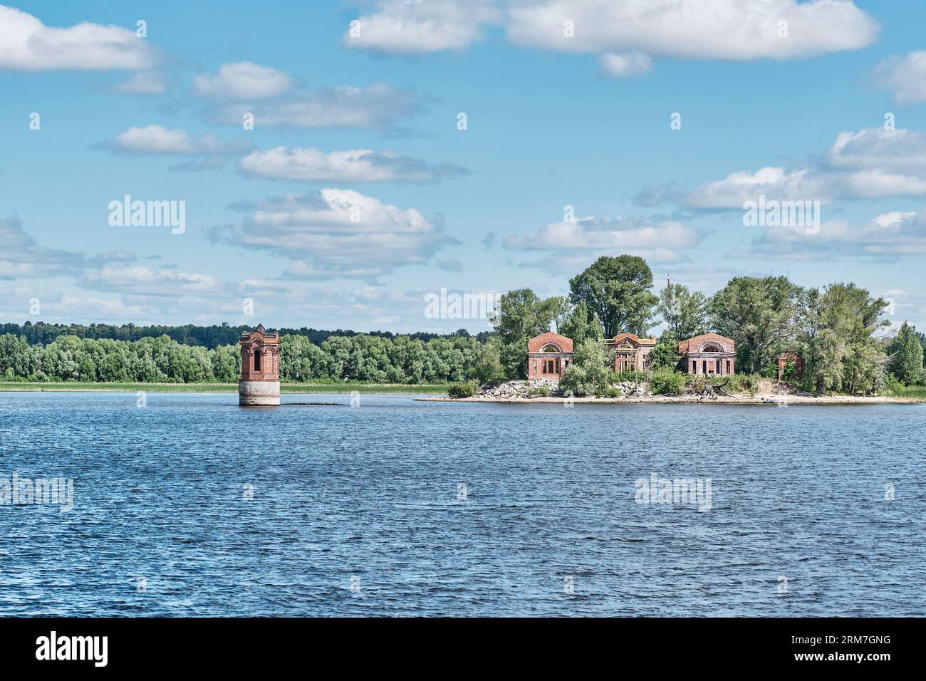 Old abandoned Kazan water intake of 19th, Volga River, Russia Stock ...