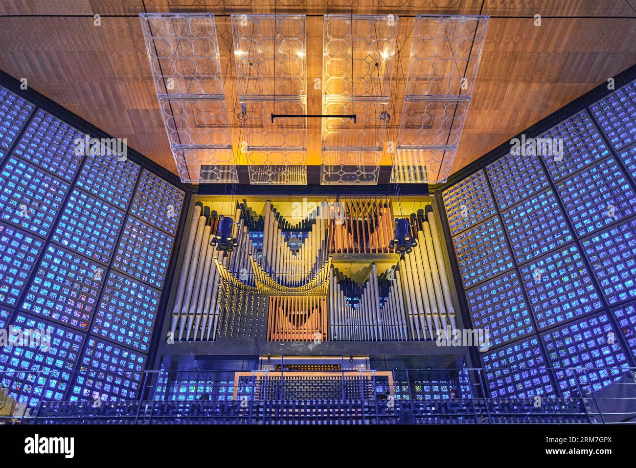 Berlin, Germany - Juky 30, 2019:The modern organ by Karl Shuke in the ...
