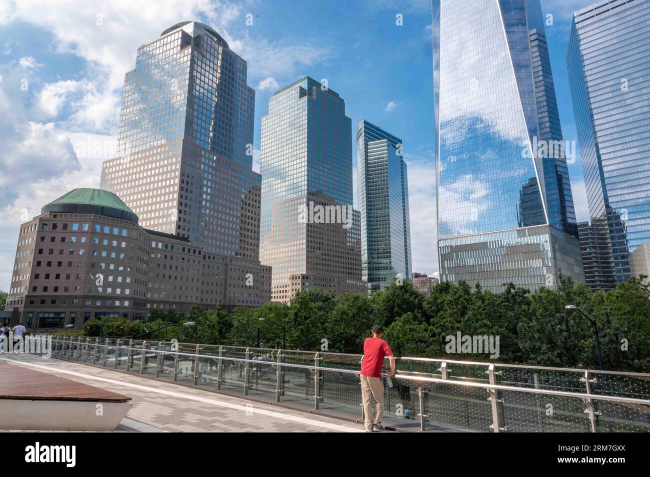 World Trade Center and other skyscrapers with glass exterior ...