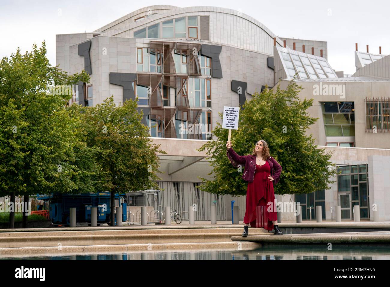 Australian comedian Anna Piper Scott, stands outside the Scottish ...