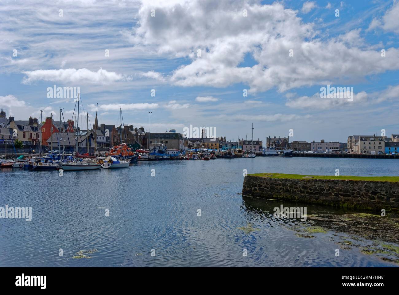 The Port of Stornoway on the Isle of Lewis in the Inner Hebrides on a ...