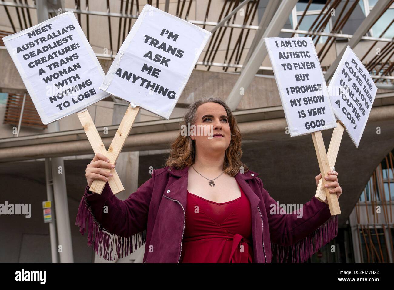 Australian comedian Anna Piper Scott, stands outside the Scottish ...