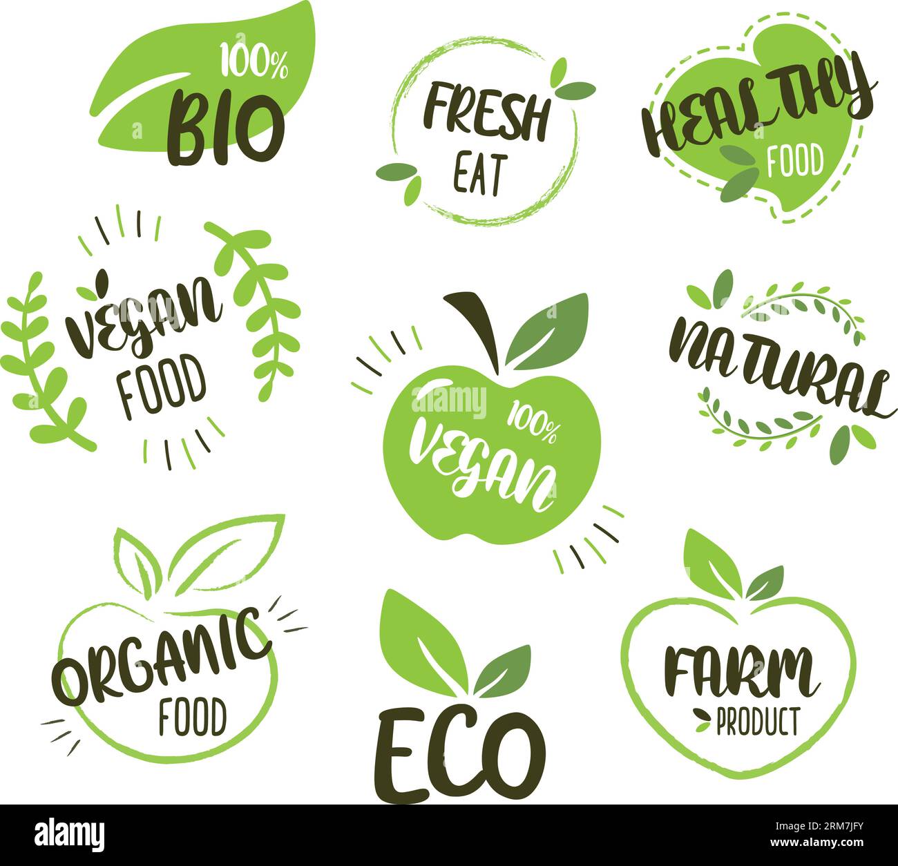 Bio, Ecology, Organic logos and icons, labels, tags. Hand drawn bio ...