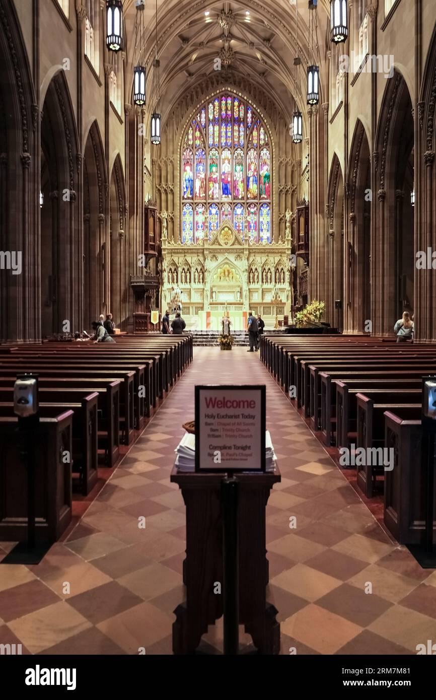 View of Trinity Church, a historic parish located at 89 Broadway ...