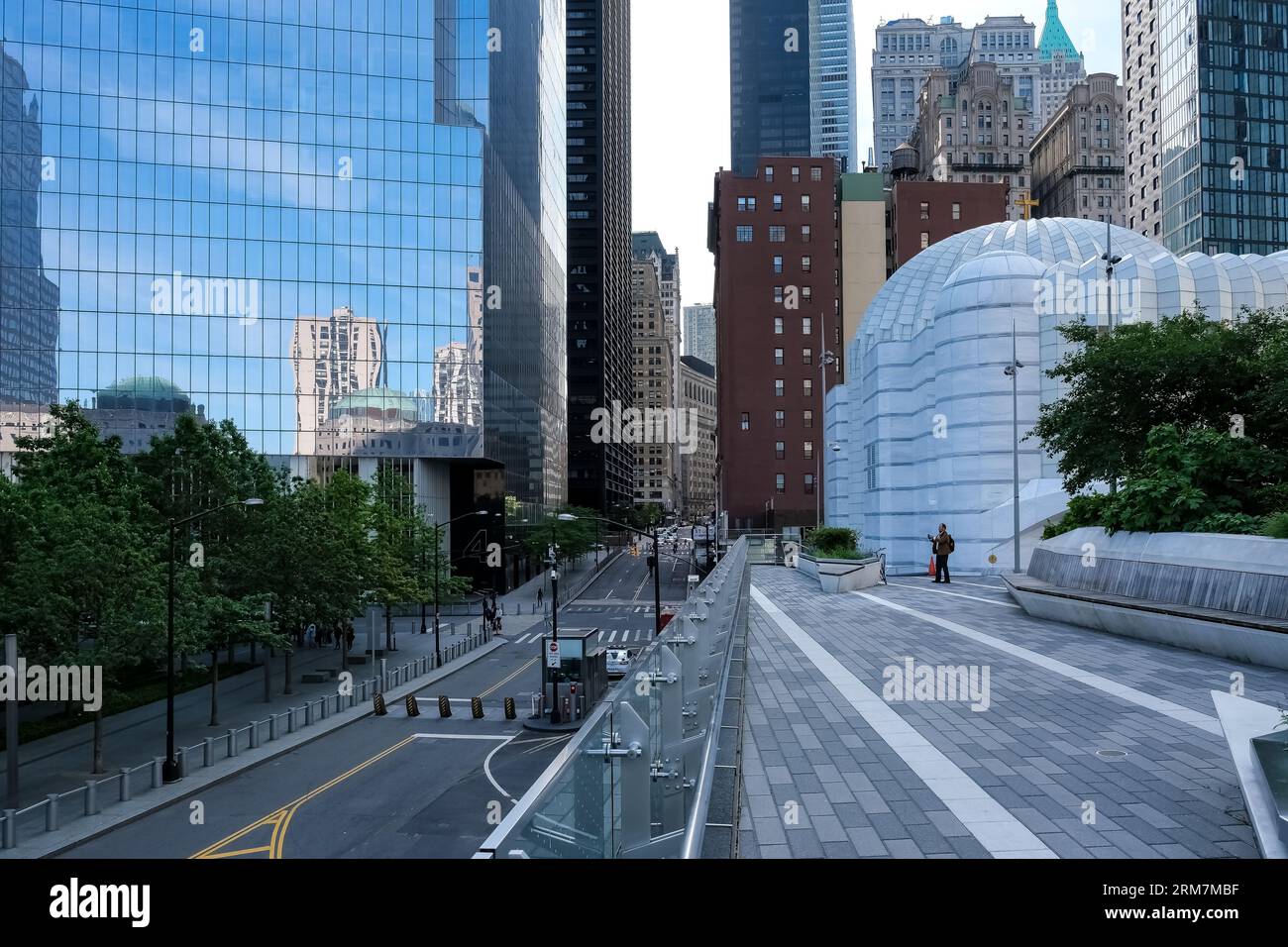 Architectural detail of Liberty Park, an elevated public park at the ...