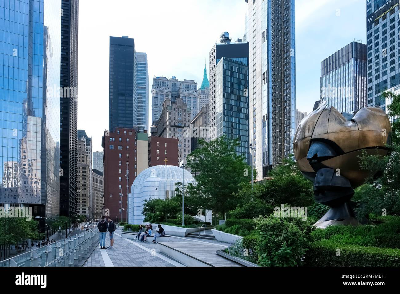 Architectural detail of Liberty Park, an elevated public park at the ...