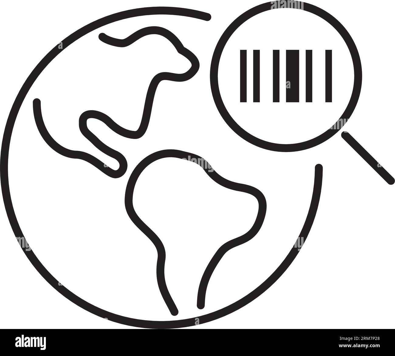 Scanning barcode. International transfers using coding. Pixel perfect, editable stroke Stock ...