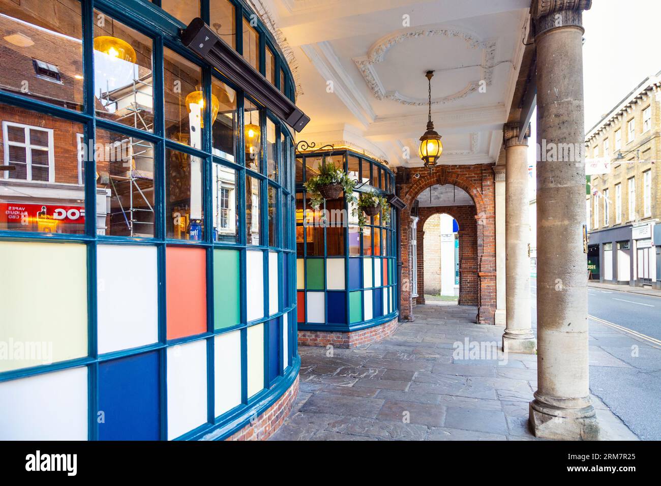 Colourful exterior of Jack & Alice restaurant in the Town Hall and Corn ...