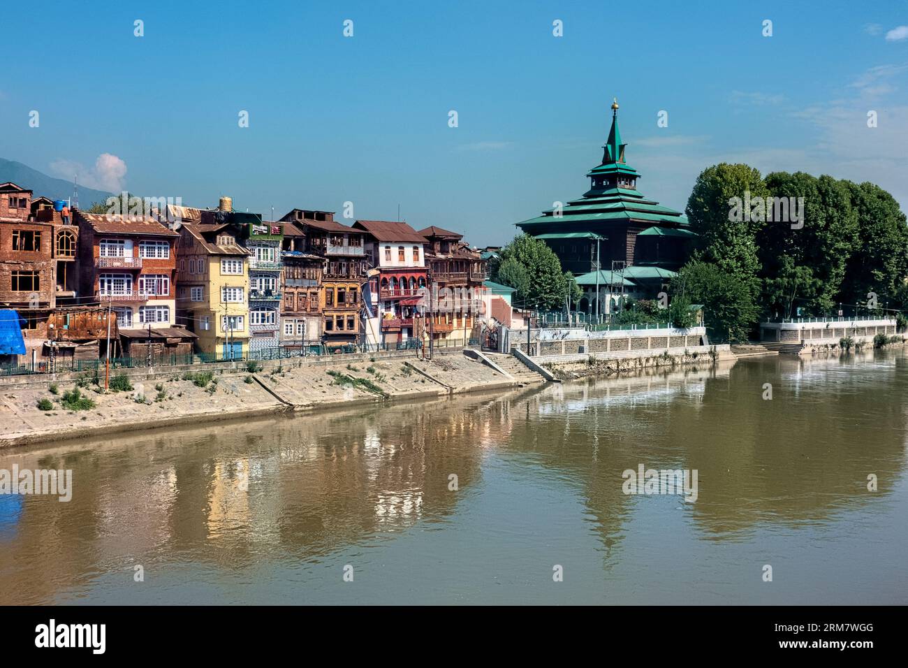 The All Wooden Khanqah E Moula Shah E Hamadan Mosque And Old Homes On