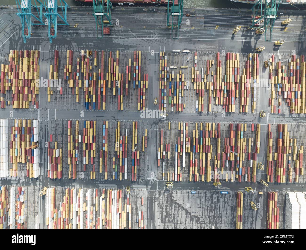 Antwerpen, 12th of August, 2023, Belgium. Top down view of the ...