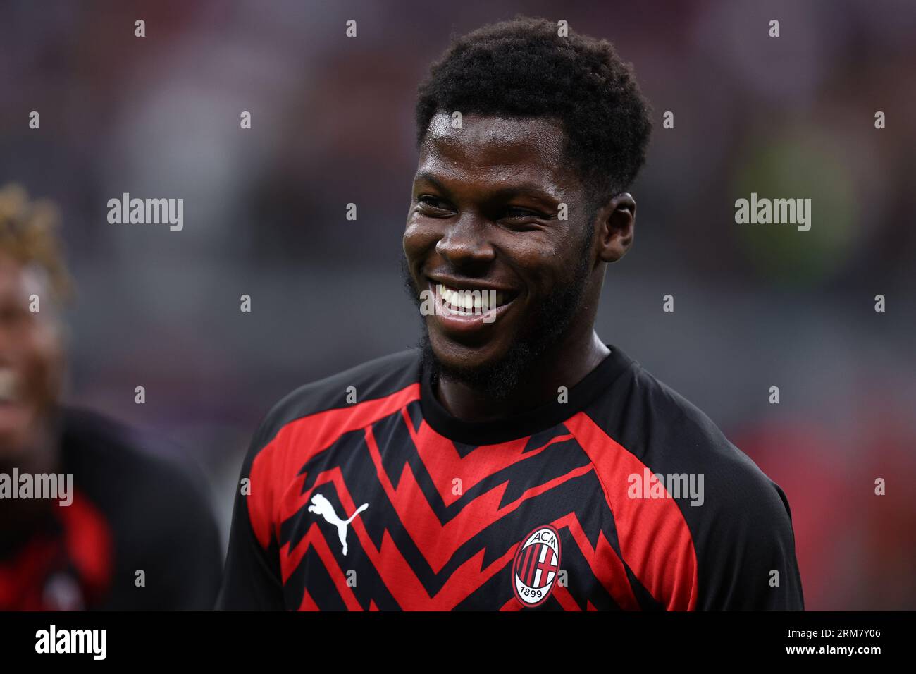 Milano, Italy. 26th Aug, 2023. Yunus Musah of Ac Milan during warm up before the Serie A match ...
