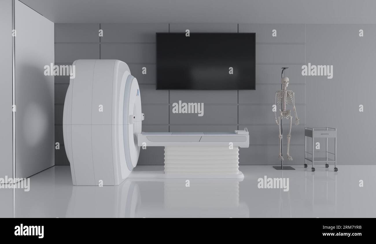 Mock up TV screen in MRI machine room, 3d illustration rendering Stock Photo - Alamy