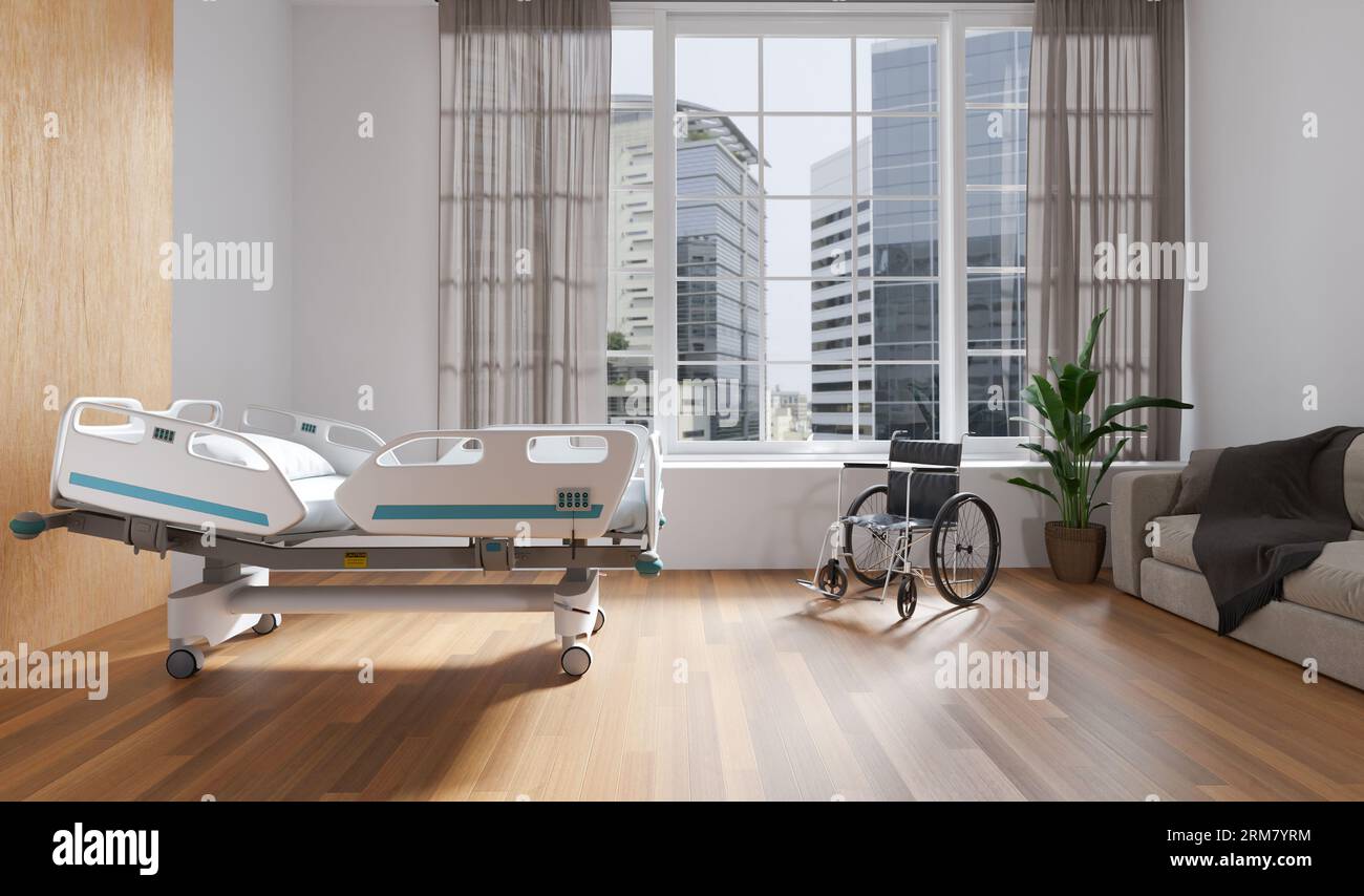 Luxury hospital VIP room design, 3D illustrations rendering Stock Photo ...