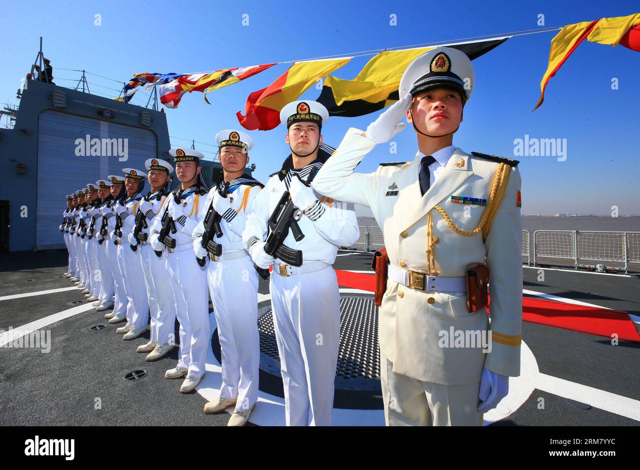 SHANGHAI, Chinese Navy officers and soldiers participate in the hand ...