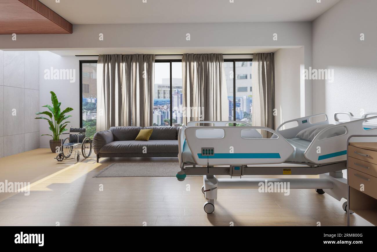 VIP hospital room design luxury patient room, 3D illustrations ...