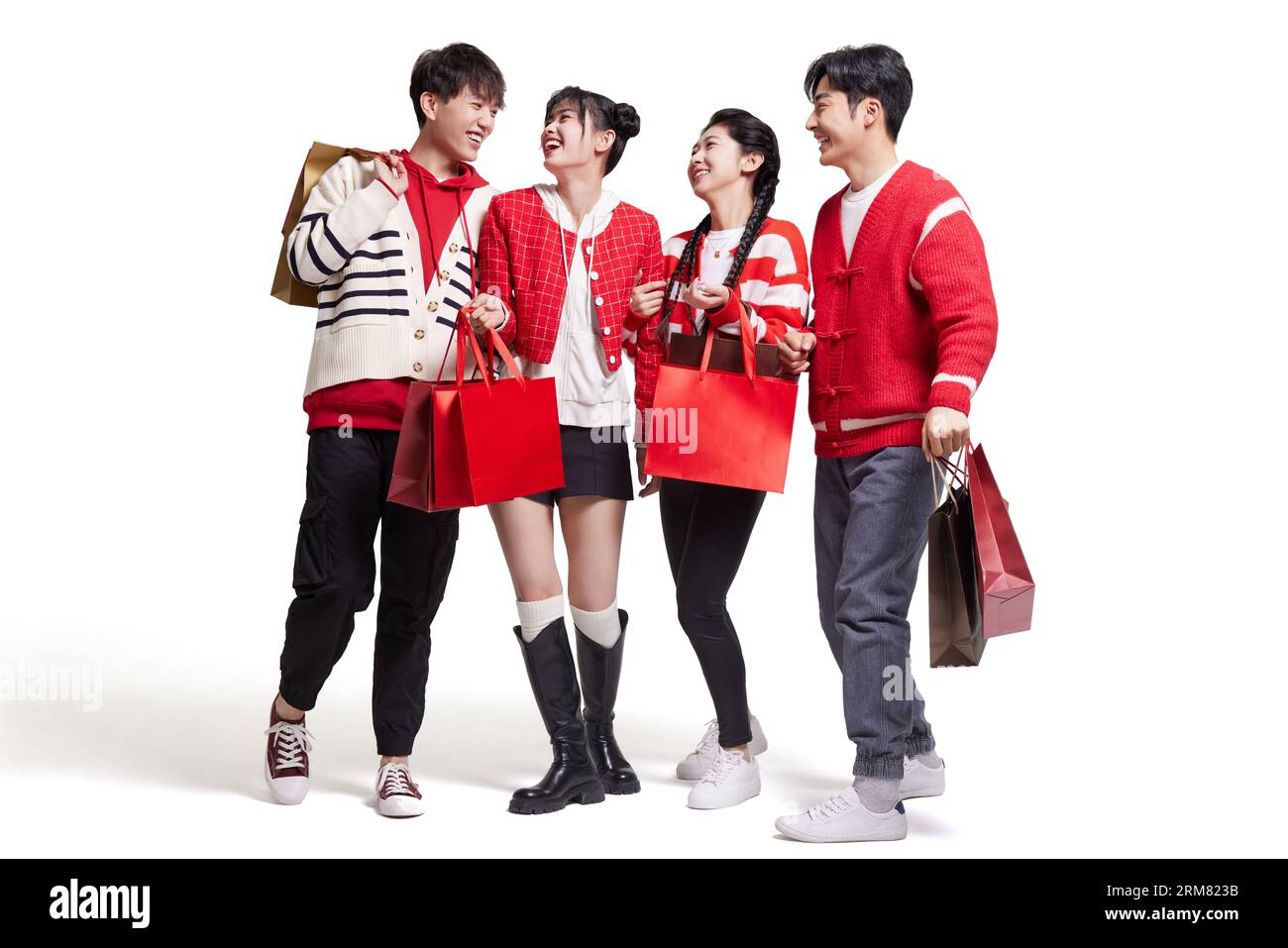 Happy friends talking in Cut Out Stock Images & Pictures - Alamy