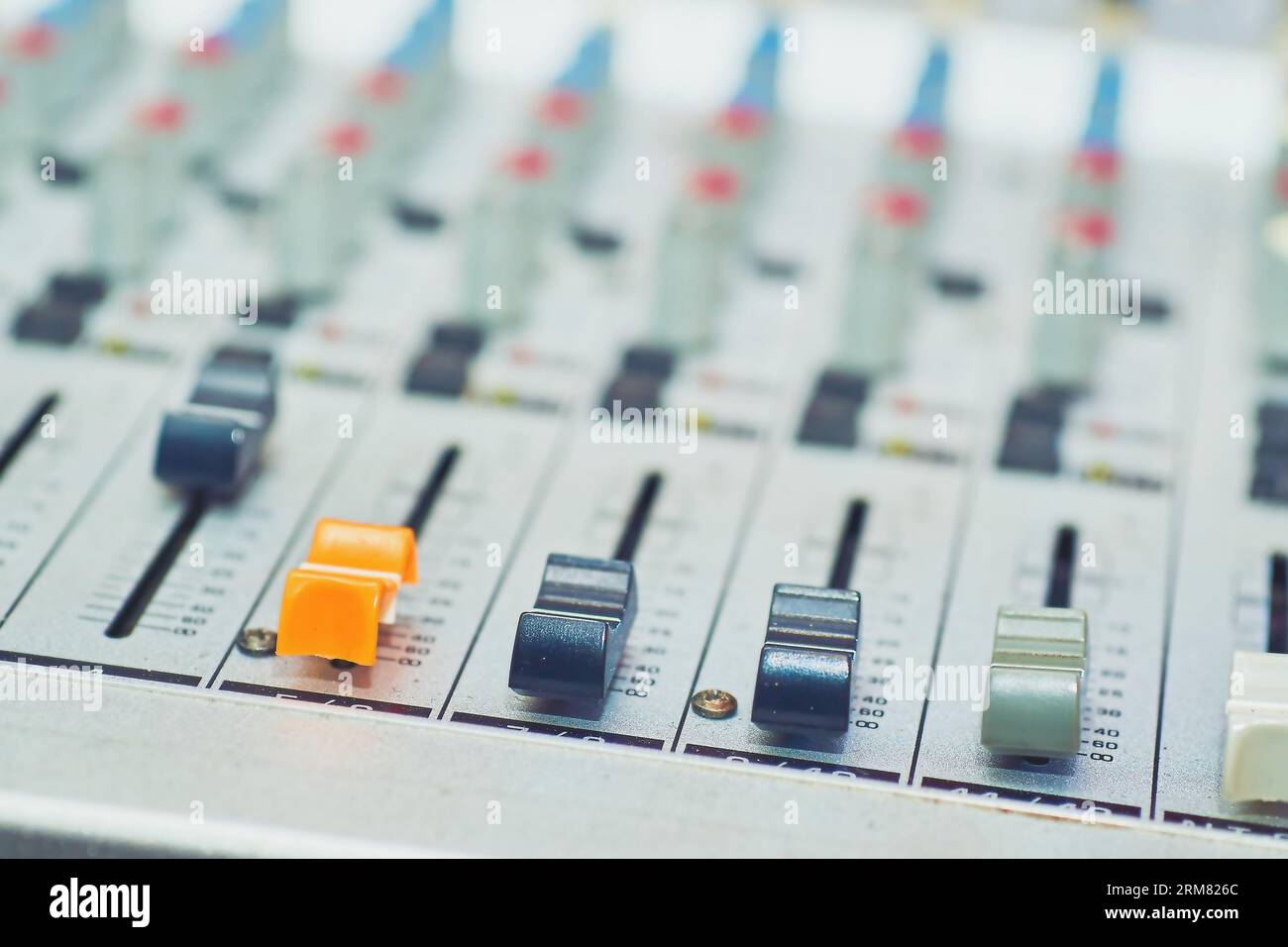 Mixing console for controlling the volume, frequencies of musical ...