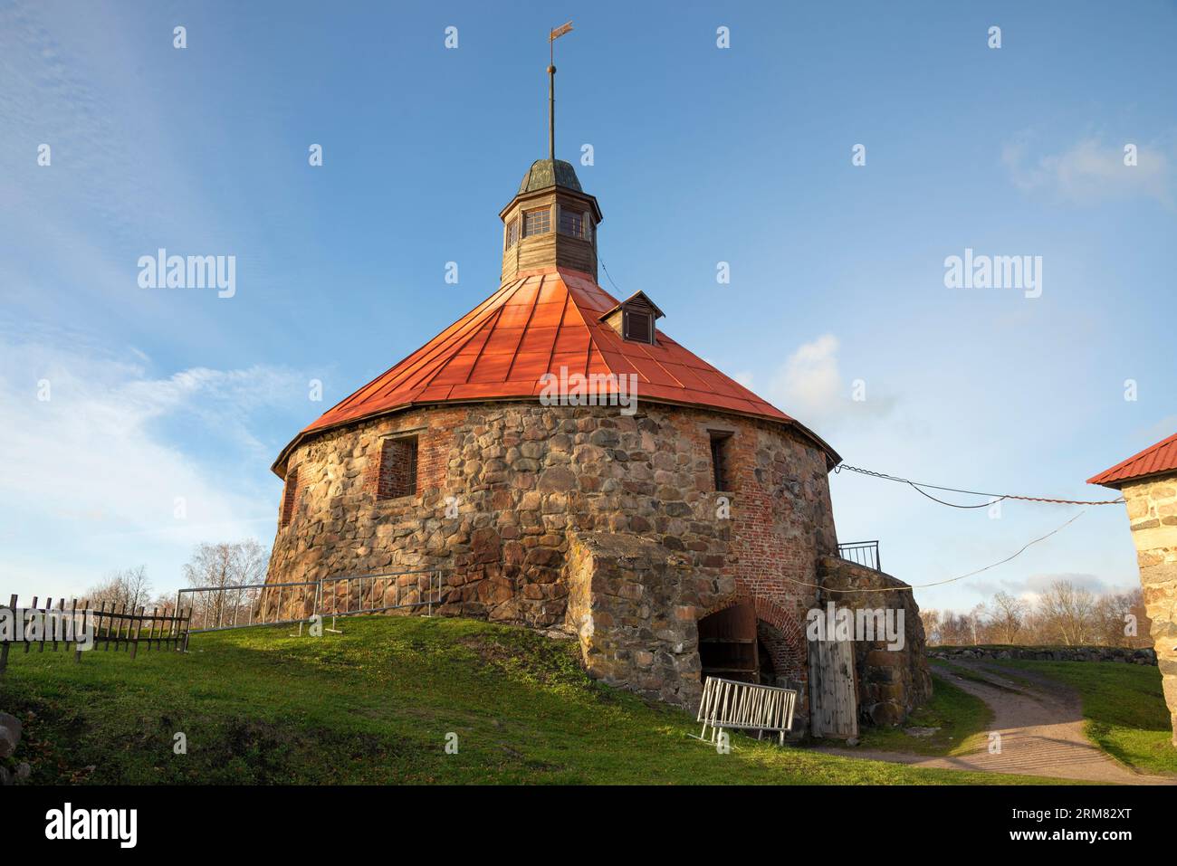 View of the ancient round tower of Lars Torstensson (Pugachev Tower) on ...