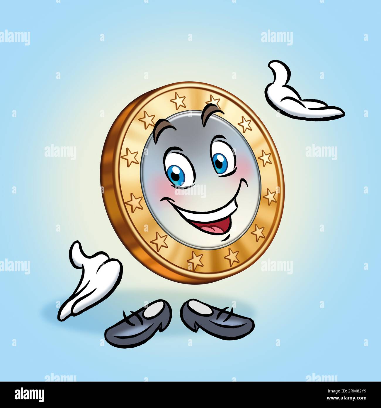 Illustration Series: Funny Euro Coin Cartoon Character. Image 4 of 25 ...