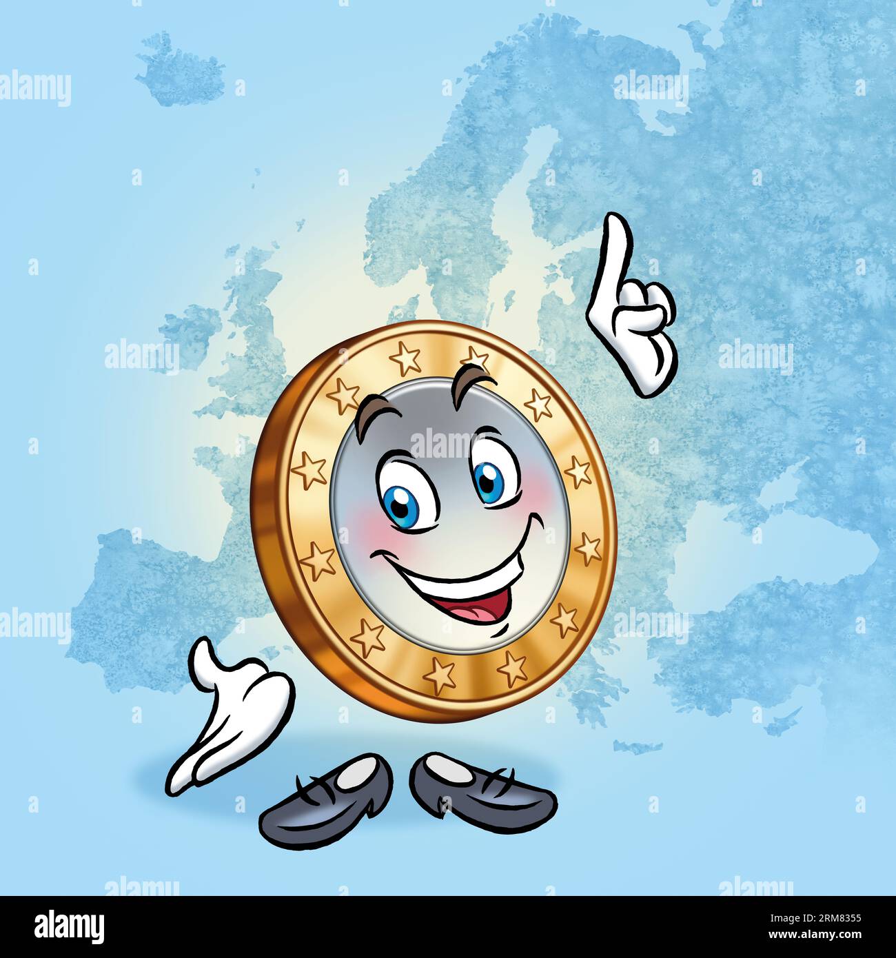 Illustration Series: Funny Euro Coin Cartoon Character. Image 9 of 25 ...
