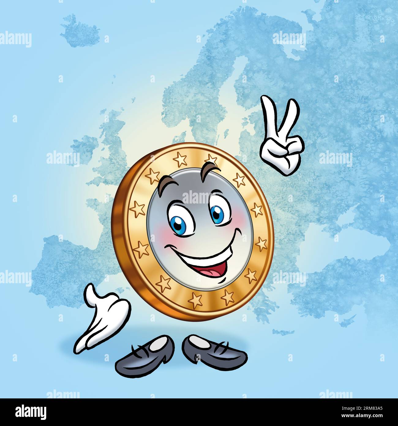 Illustration Series: Funny Euro Coin Cartoon Character. Image 10 of 25 ...