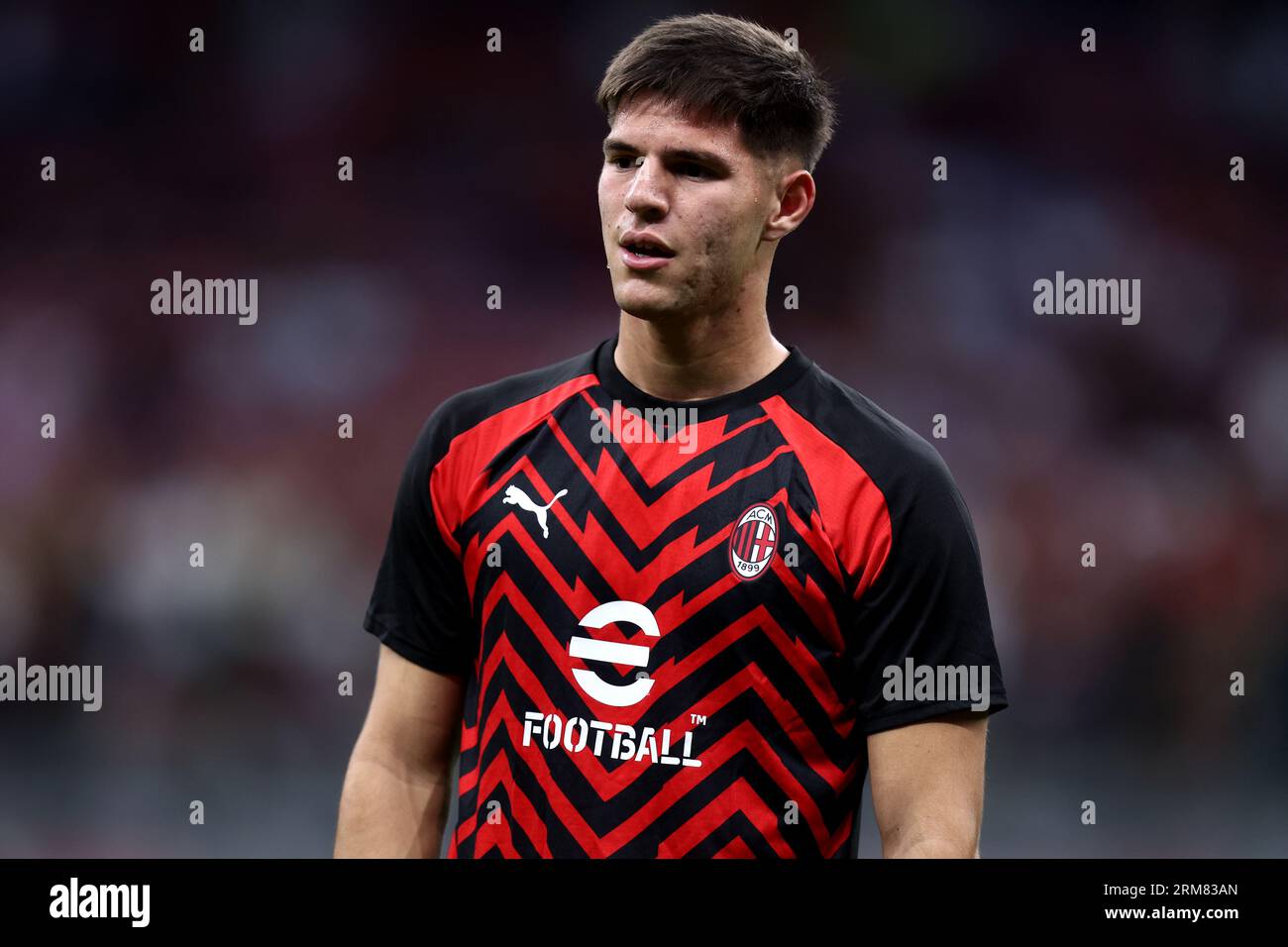 Milano, Italy. 26th Aug, 2023. Marco Pellegrino of Ac Milan during warm ...