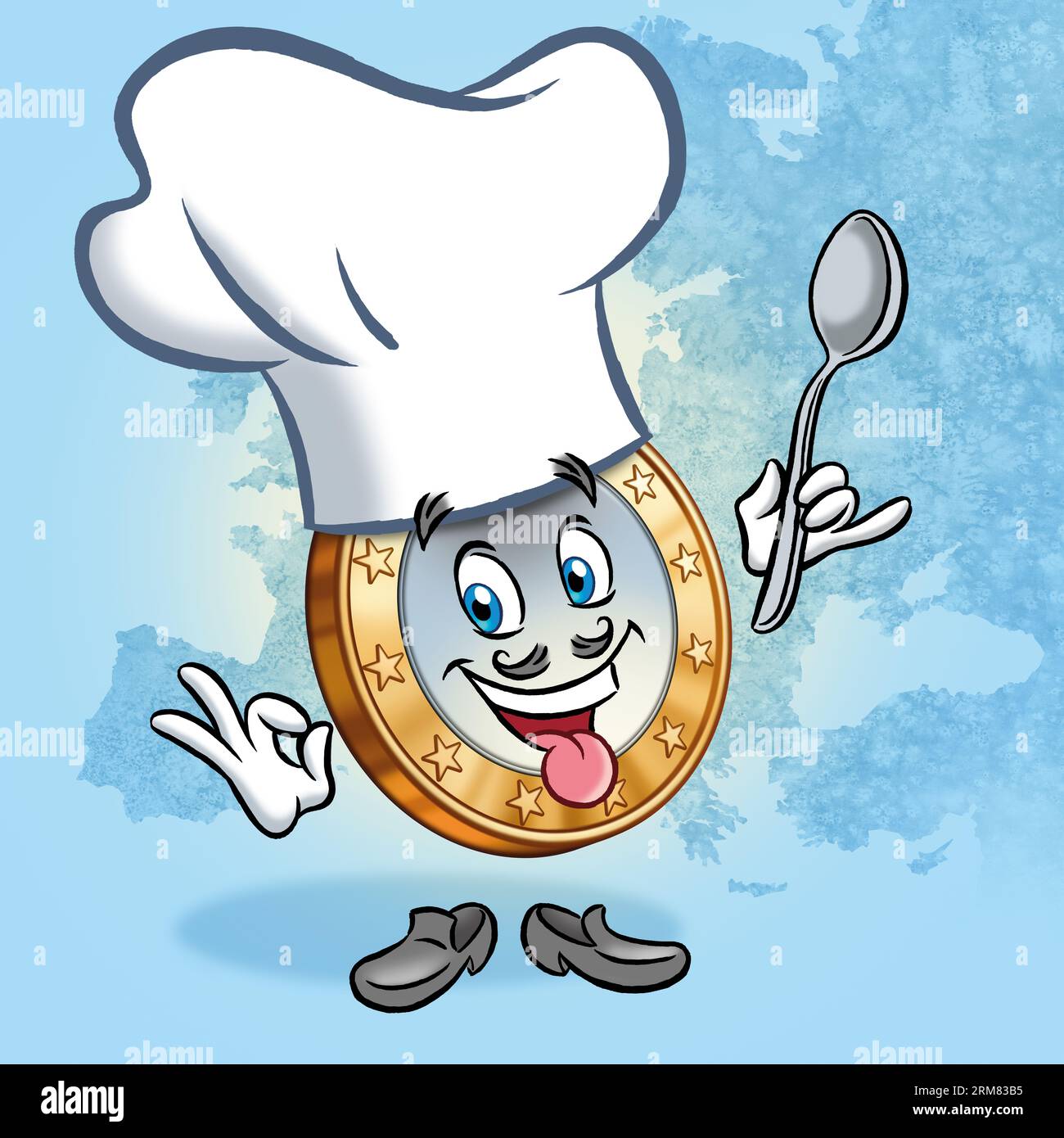 Illustration Series: Funny Euro Coin Cartoon Character. Image 13 of 25 ...