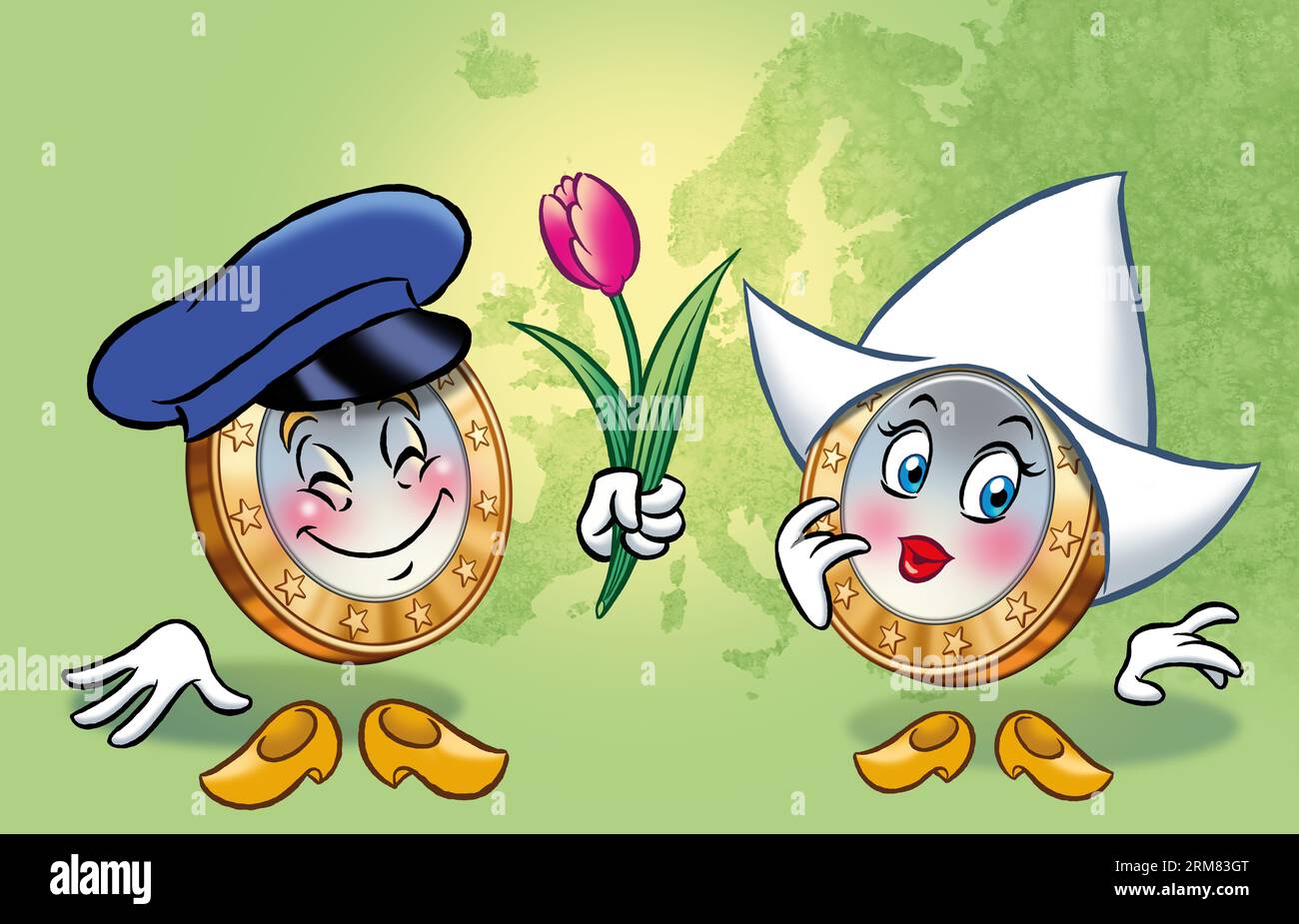 Illustration Series: Funny Euro Coin Cartoon Character. Image 18 of 25 ...