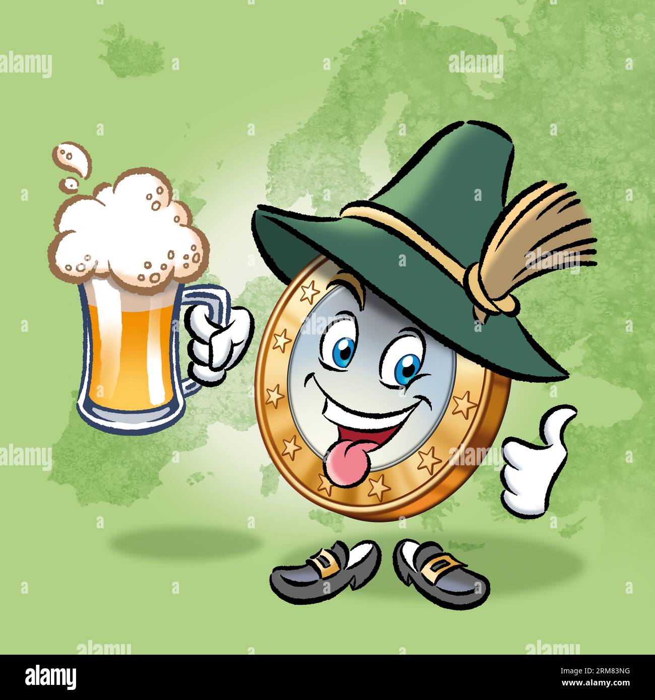 Illustration Series: Funny Euro Coin Cartoon Character. Image 21 of 25 ...