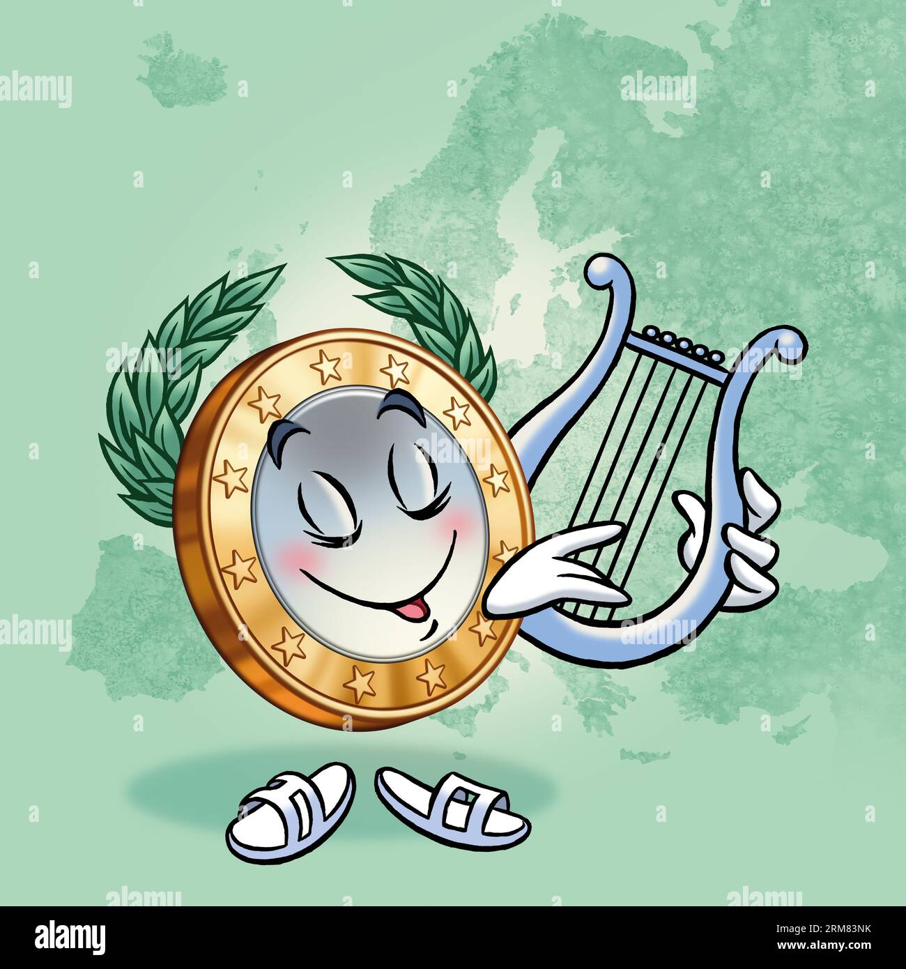 Illustration Series: Funny Euro Coin Cartoon Character. Image 22 of 25 ...
