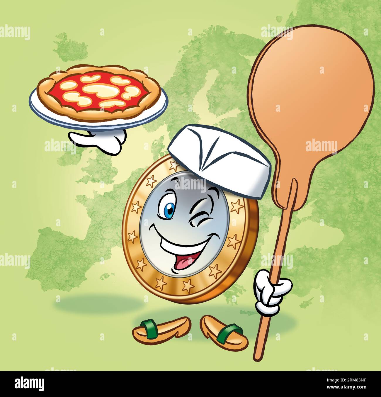 Illustration Series: Funny Euro Coin Cartoon Character. Image 23 of 25 ...