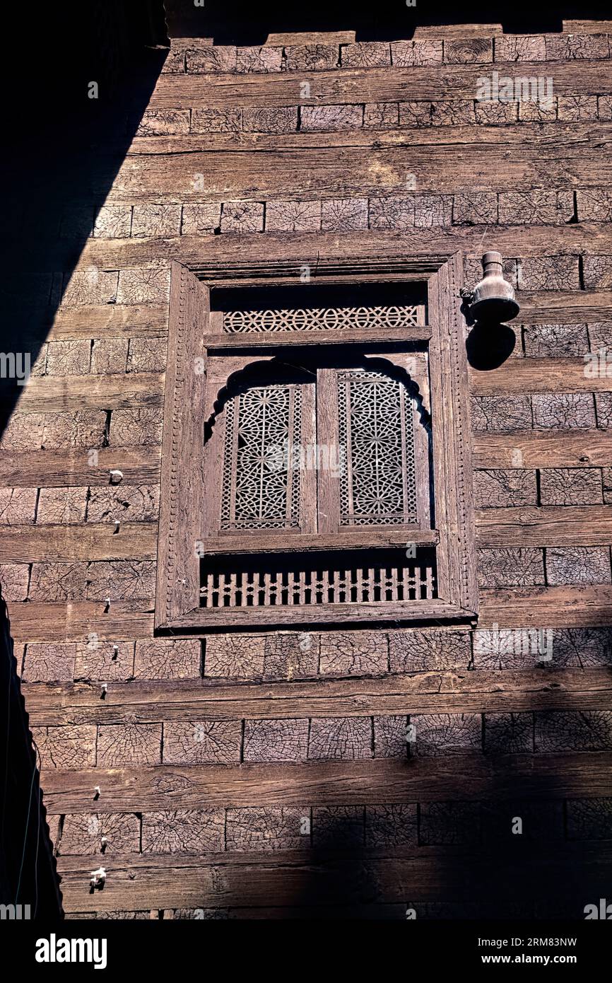 Architecture at the all wooden Khanqah-e-Moula (Shah-e-Hamadan) mosque ...