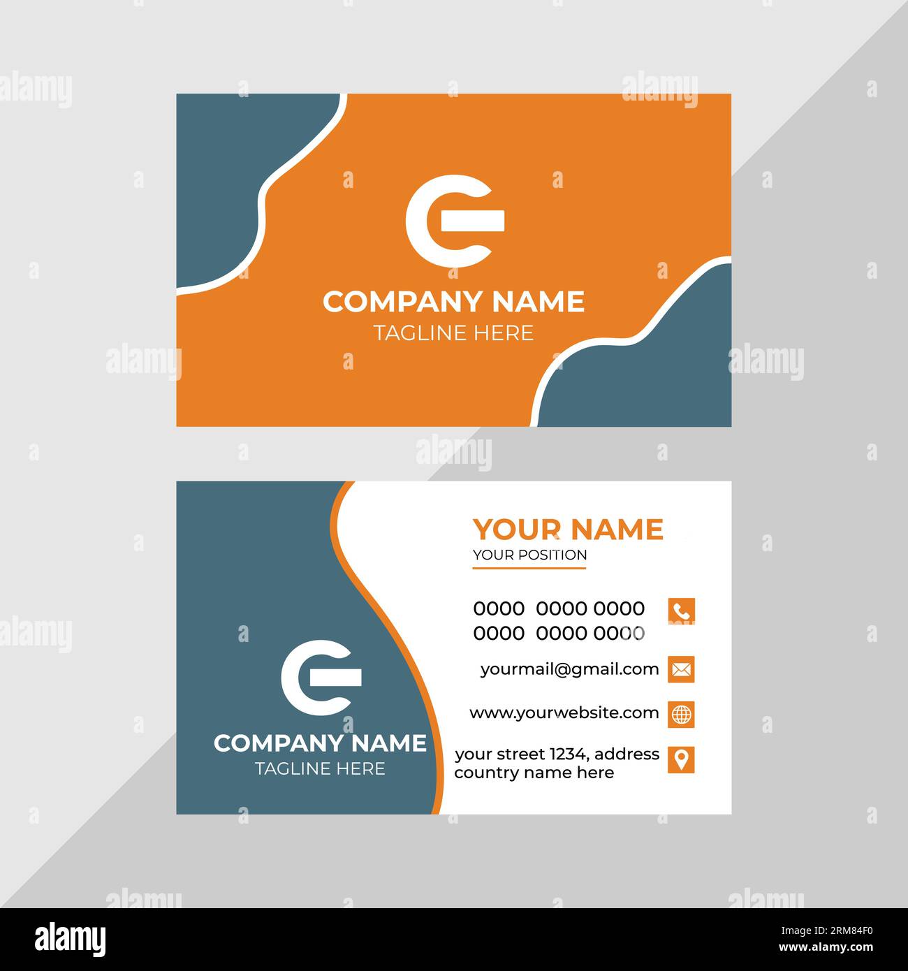 modern and simple professional corporate business card design template ...