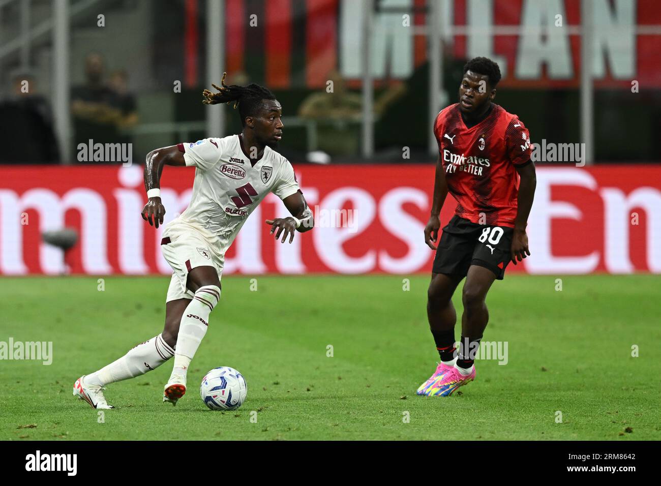Yann Karamoh (Torino)Yunus Musah (Milan) during the Italian "Serie A ...