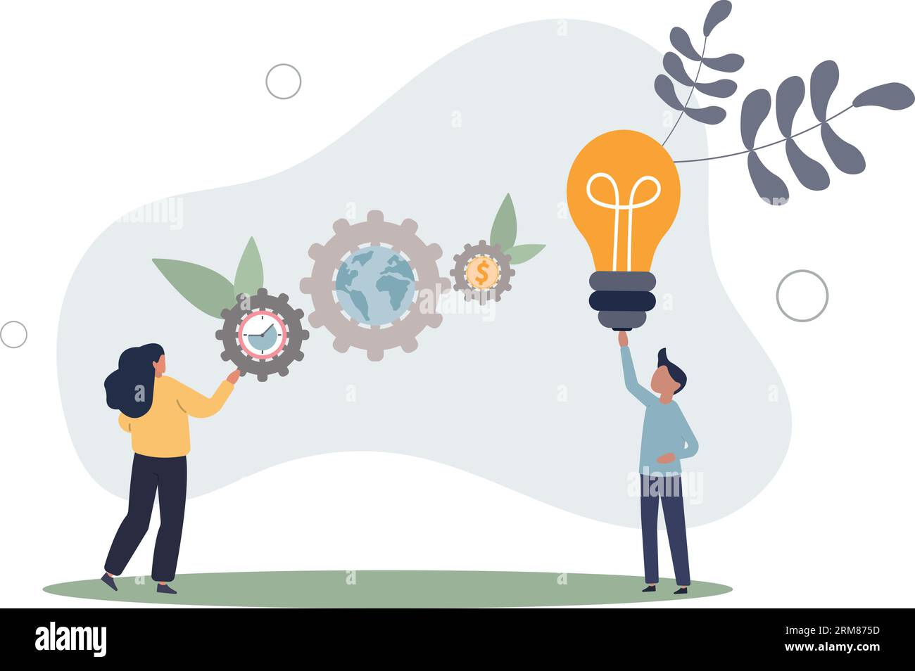 teamwork and profit making idea.work concept.flat vector illustration ...