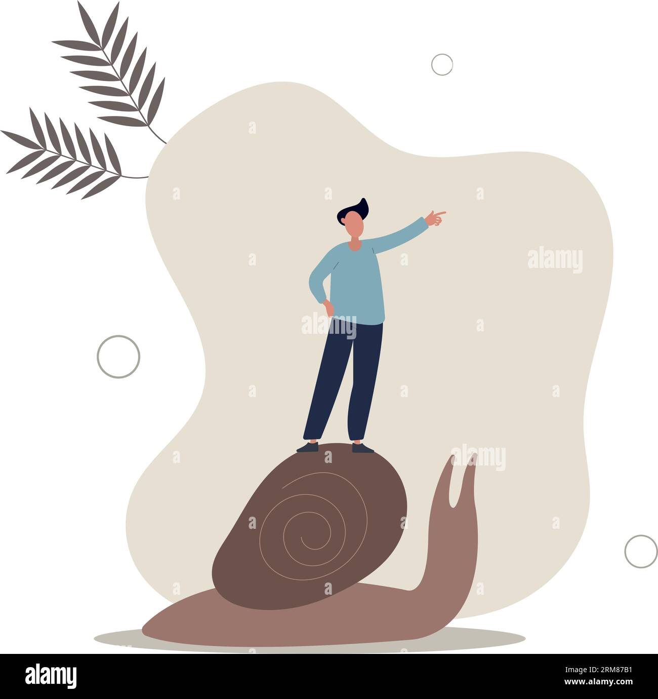 Slow growth, inefficient or stupid mistake.flat vector illustration ...