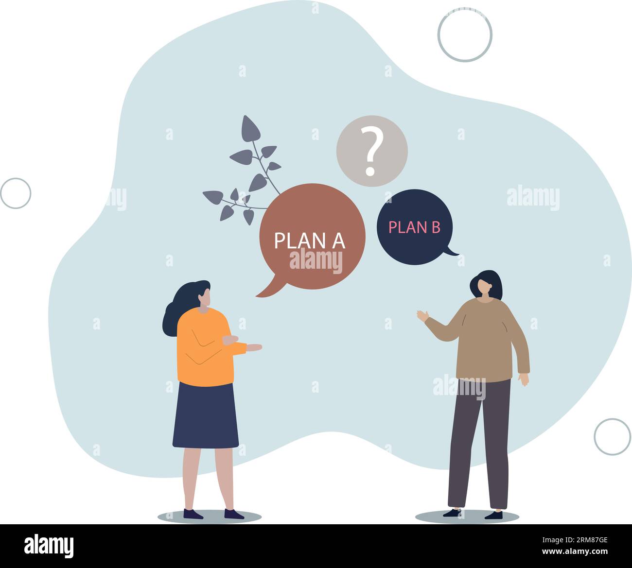 Business solution and goals.Cartoon people choose between options, plan ...