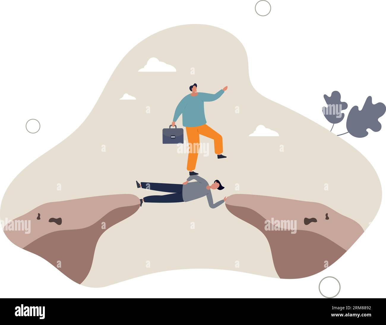 Selfish employee take advantage of other people, supporting boss help ...