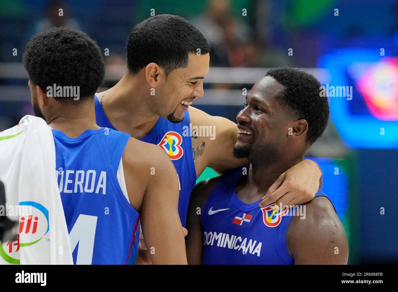 Dominican Republic guard Andres Feliz (10) reacts afer their Basketball ...