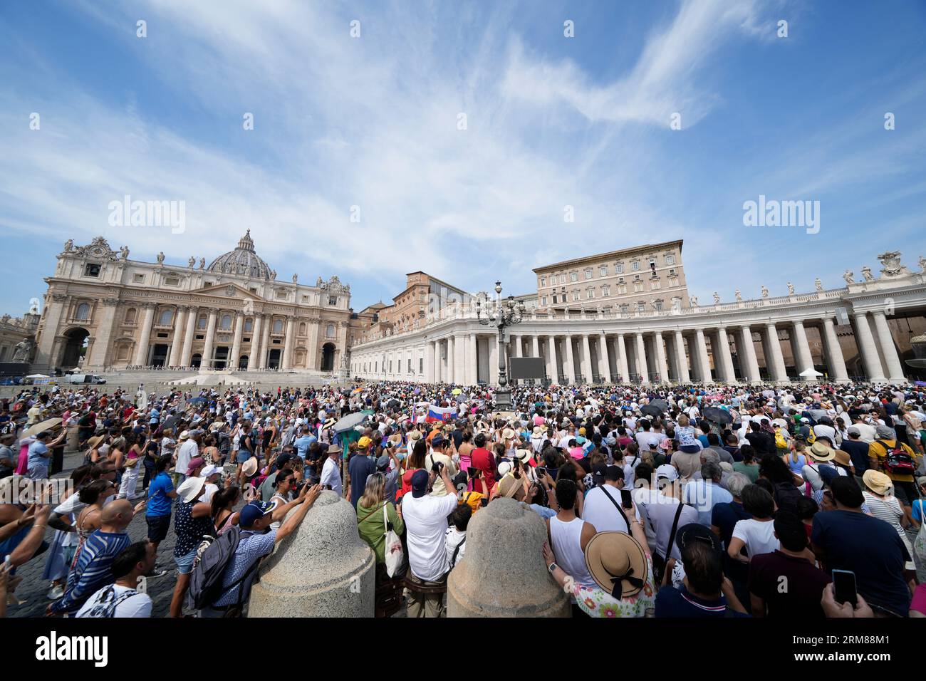 People gather in St.Peter's Square at the Vatican as Pope Francis ...