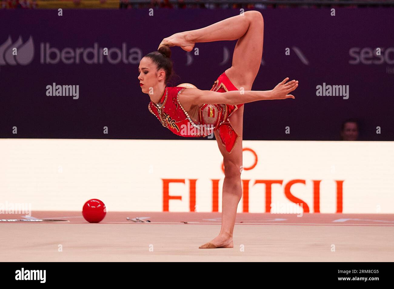 Spain's Polina Berezina competes in the individual all-around final of ...