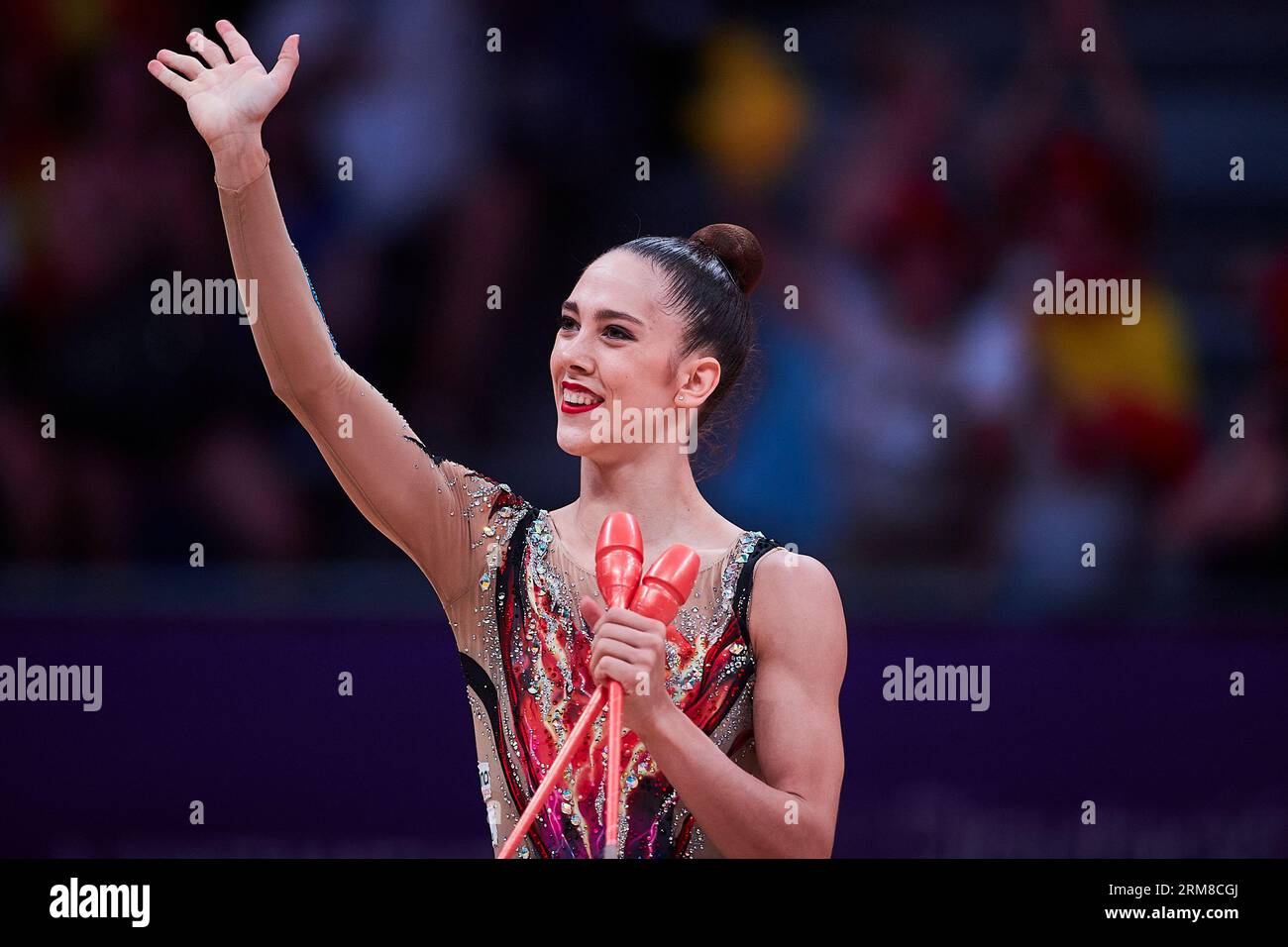 Spain's Polina Berezina competes in the individual all-around final of ...
