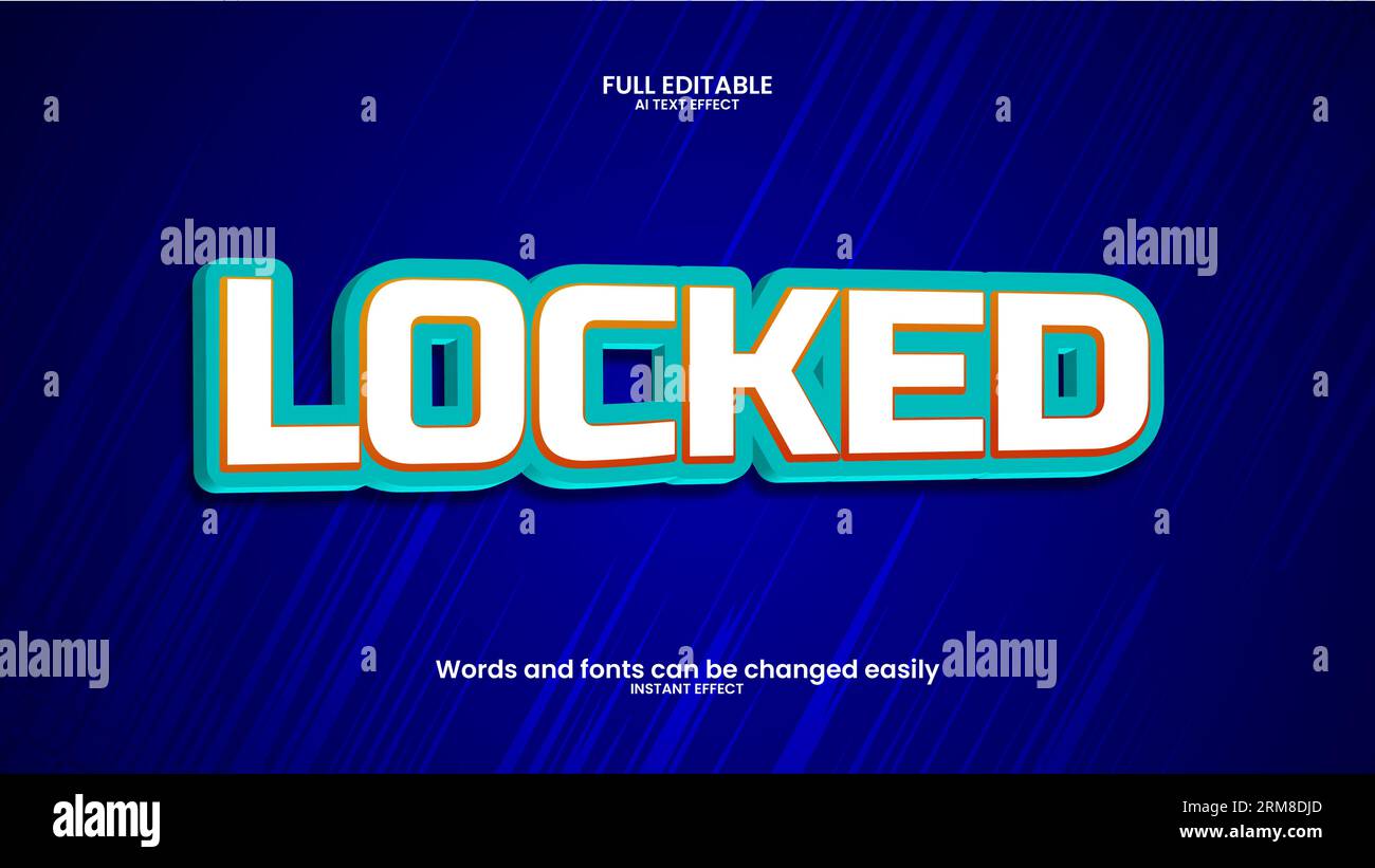 Vector locked d text effect Stock Vector Image & Art - Alamy